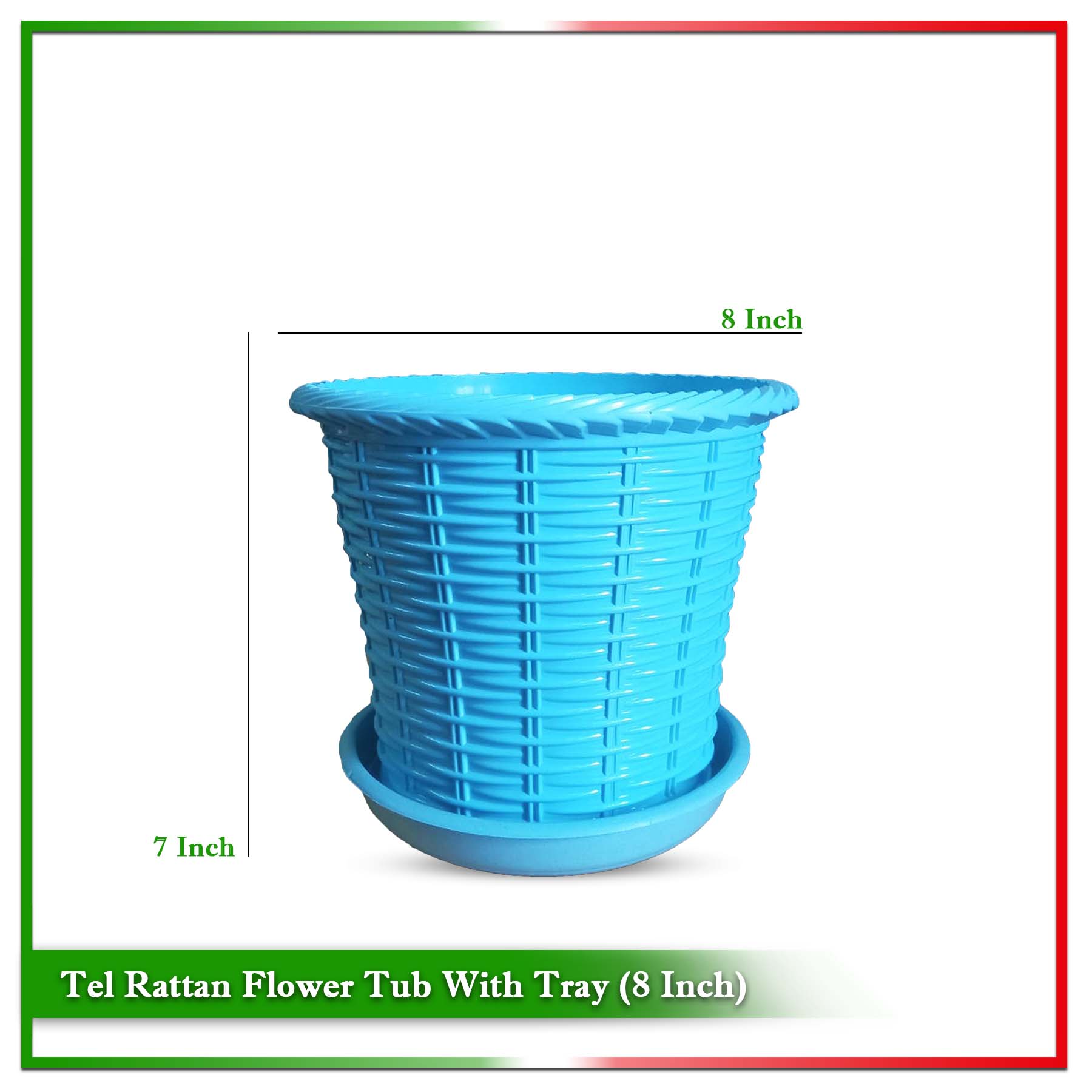 Rattan Flower Tub With Tray - 8 Inch | Daraz.com.bd