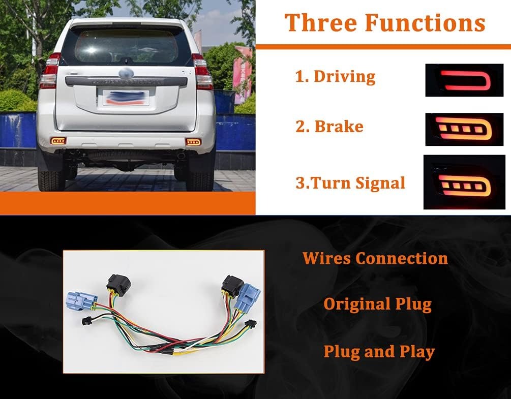 LED Rear Bumper Reflector Light for Toyota Land Cruiser Prado FJ150 ...