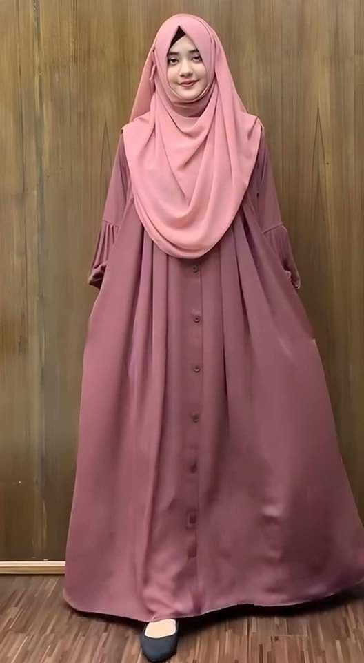 Aanzar Button Borka-Dubai Cherry Fabric- Premium Quality- Without Hijab ...