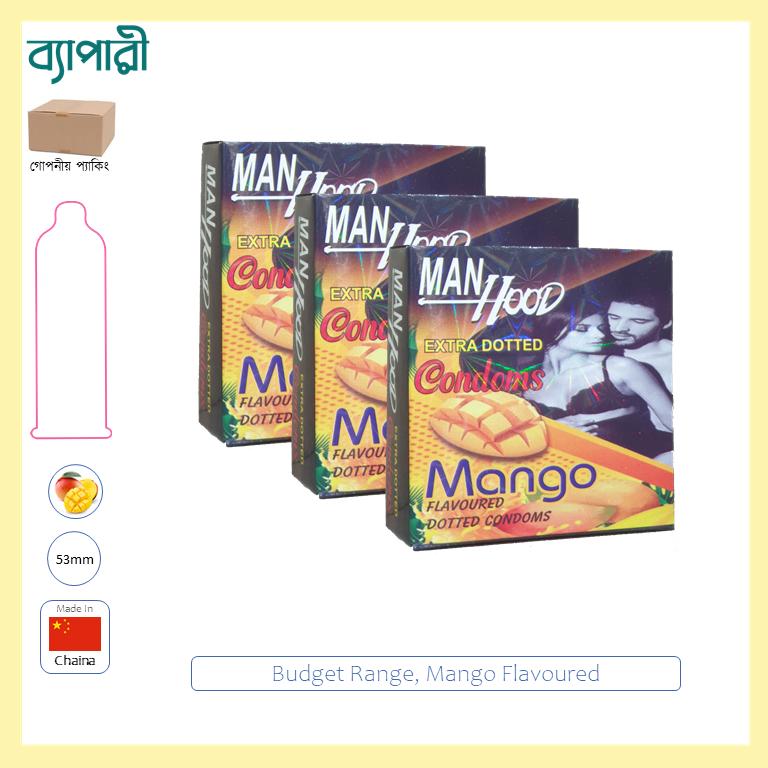 Manhood Mango Flavoured Condom 3pack (9 pcs) | Daraz.com.bd