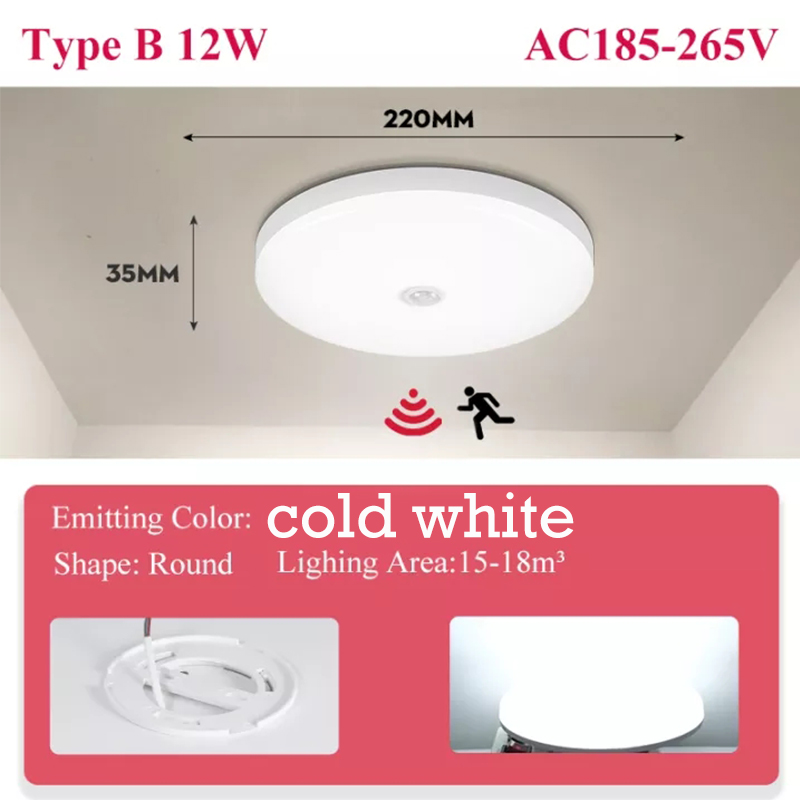 Led Ceiling Lamp PIR Motion Sensor Ceiling Lights 220V 110V Night ...