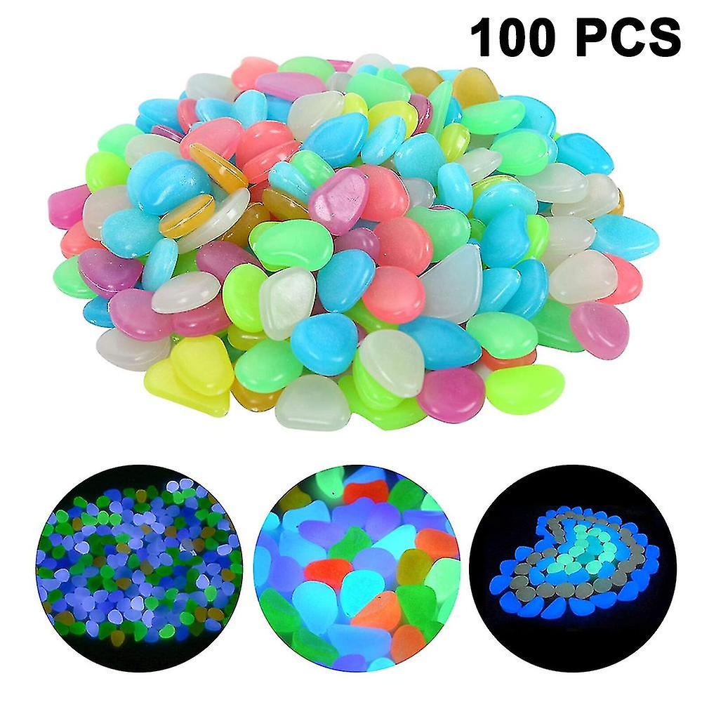 Radium Plastic Stones Colorful Luminous Glowing Pebbles, Glow in the ...