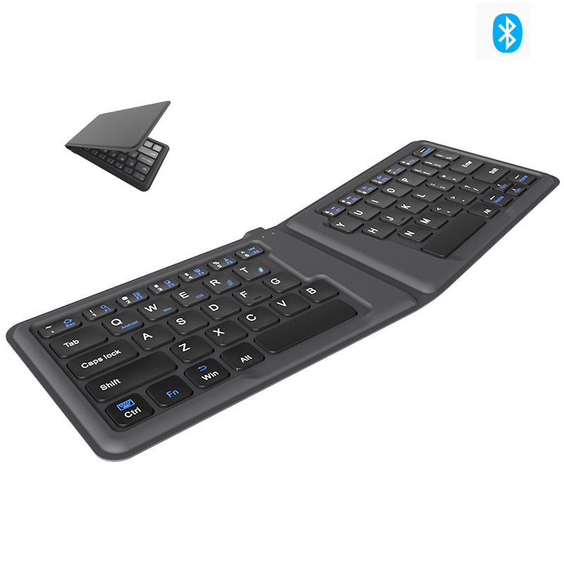 HXSJ Foldable BT Keyboard Rechargeable Folding Ergonomics Keyboard ...
