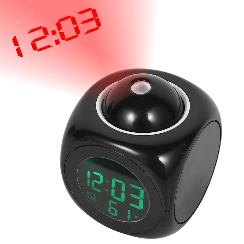 Projection LED Digital Alarm Clock Voice Talking Temperature Wall ...