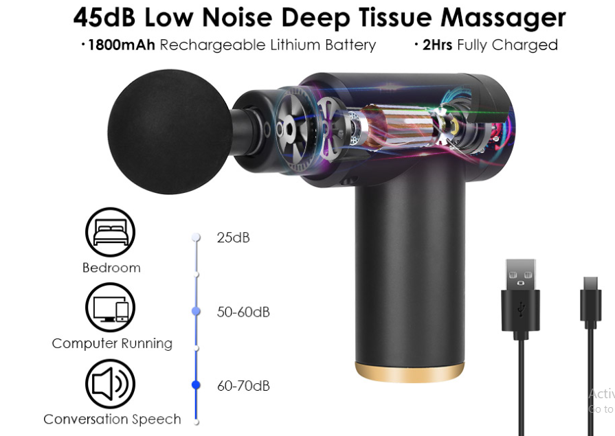 Mini Gun Massager [MM : 128] (Mini Fascial Massage Gun Deep Muscle ...