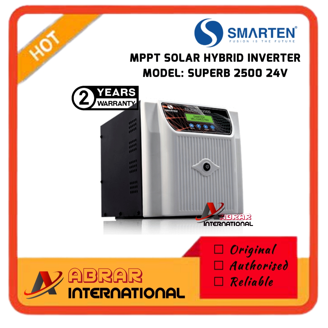 SMARTEN SUPERB MPPT SOLAR HYBRID INVERTER 2500 FOR 12V 2 BATTERIES ...