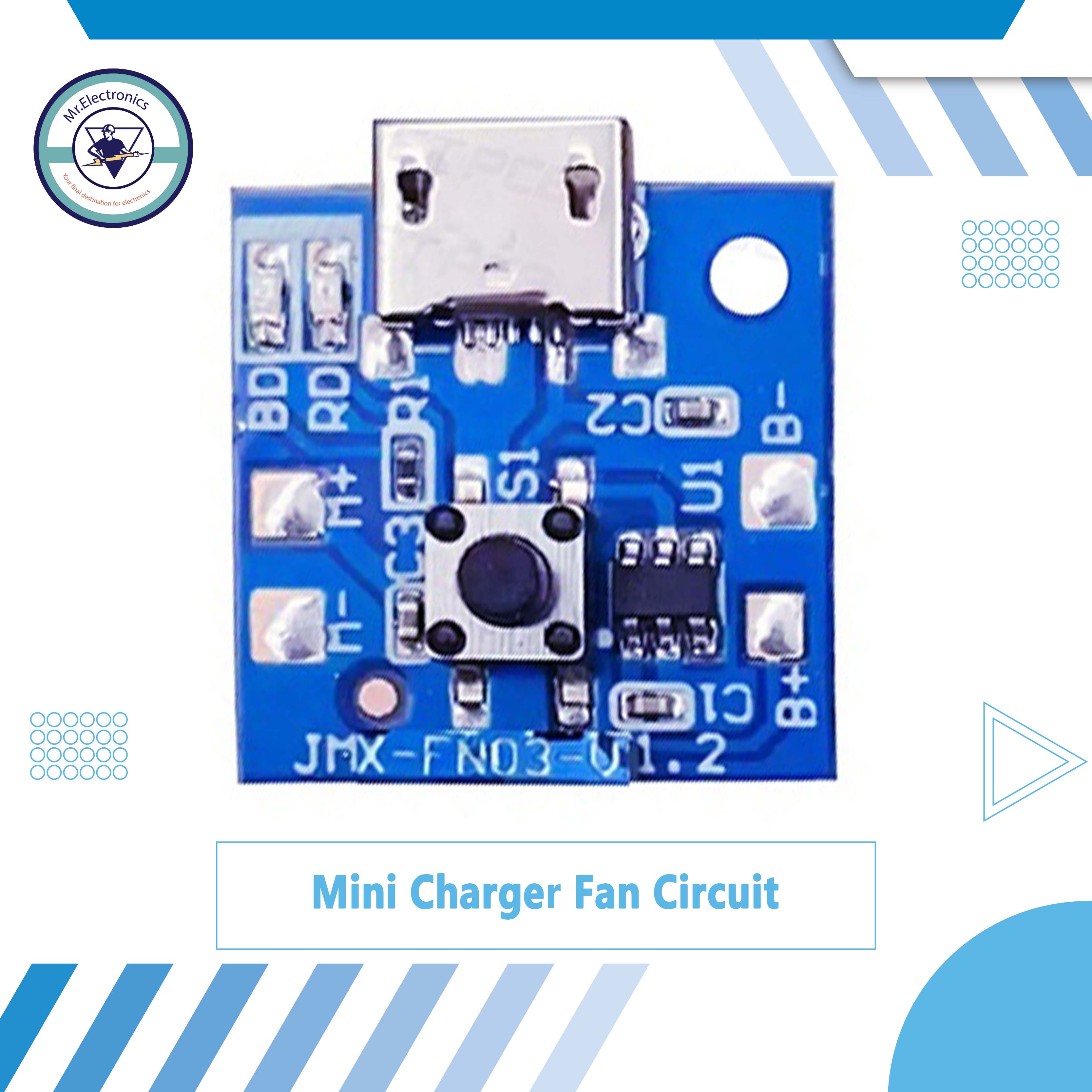 3 Step Fan Speed Control Mini Rechargeable Fan Circuit Battery 3.7V-4.2V | Daraz.com.bd