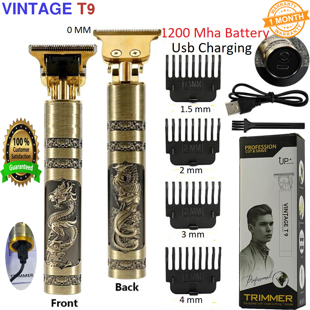 T9 Vintage USB 6500 charging cable with Rechargeable Hair Trimmer metal ...