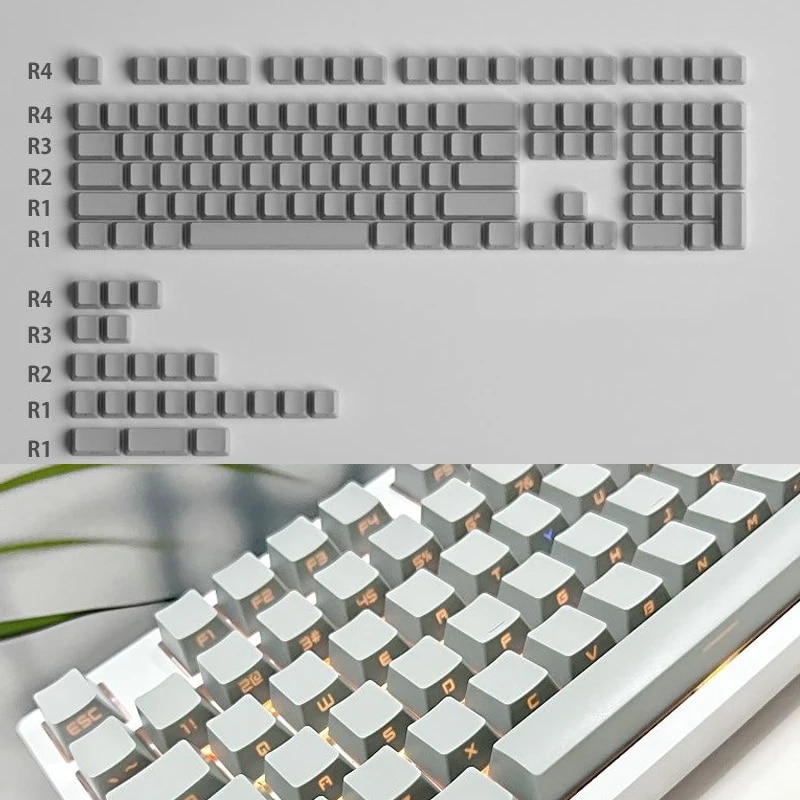 133 Keys RGB Backlit PBT Keycaps OEM Profile Side Print Shine Through ...