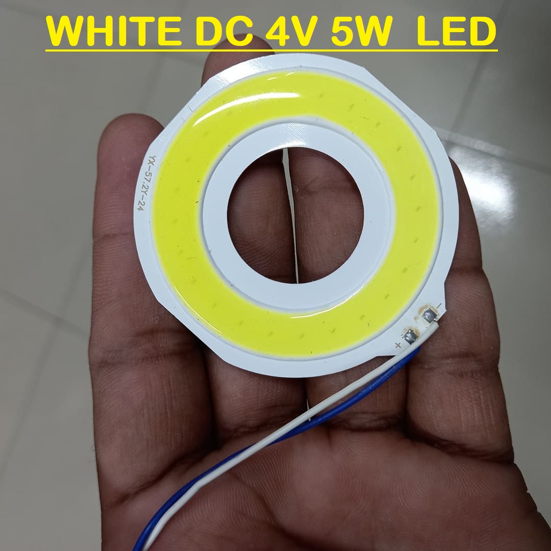 WHITE Round DC 4V 5W COB SMD LED | Daraz.com.bd