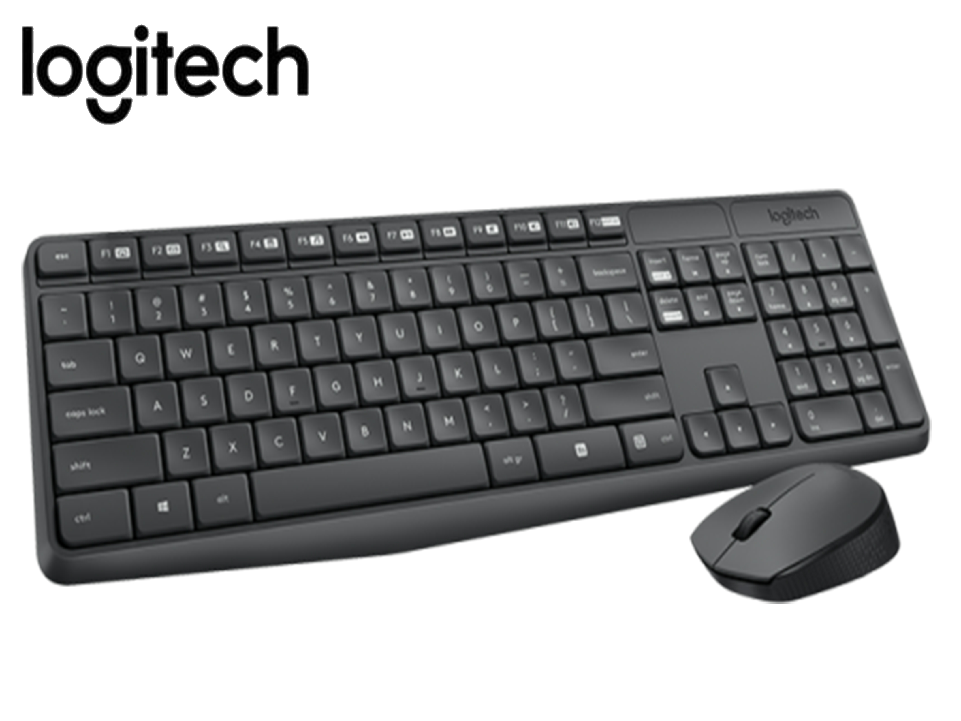 Logi-Tech Mk235 Standard Size Wireless Keyboard Set And Comfortable ...