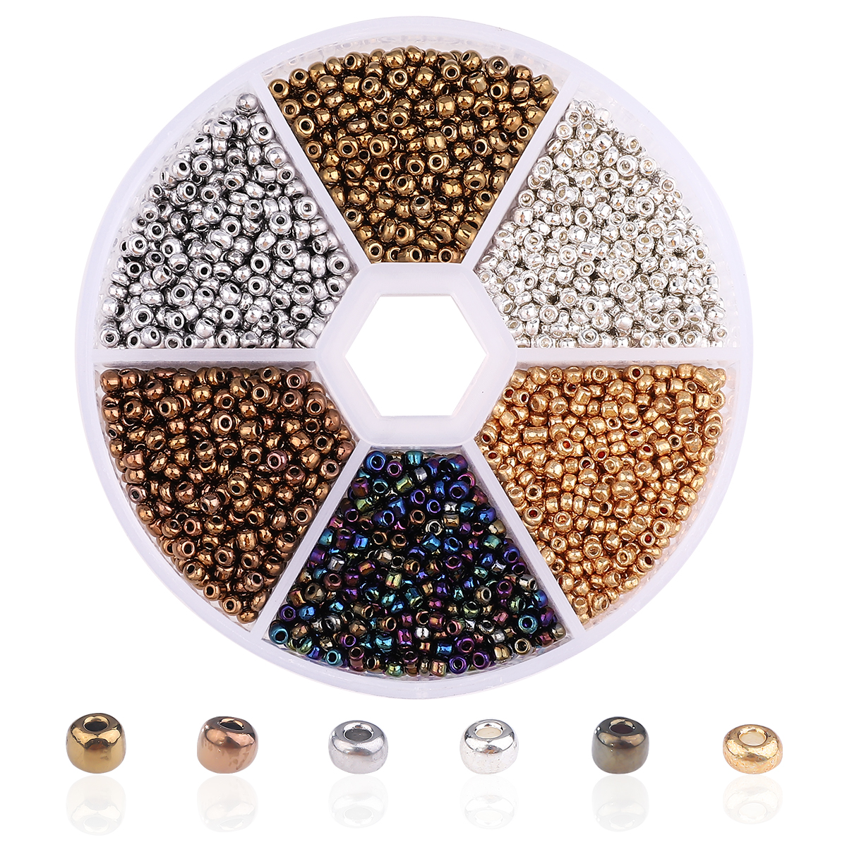 1900Pcs Glass Beads 3mm Spacer Beads Mixed Color Bead for Jewelry ...