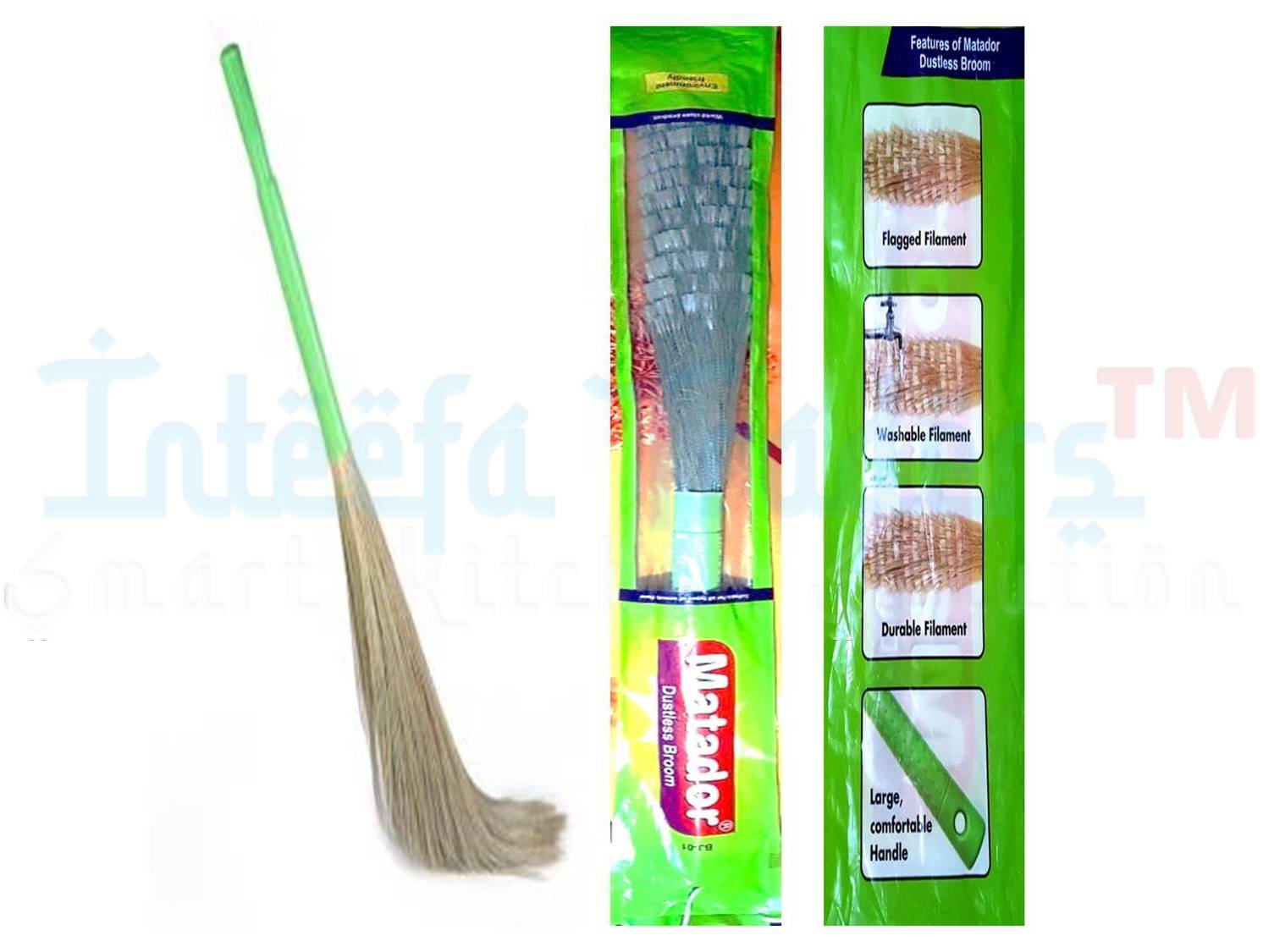 Plastic Ful-Jharu No-Dust Broom, Long handle, Easy floor cleaning ...