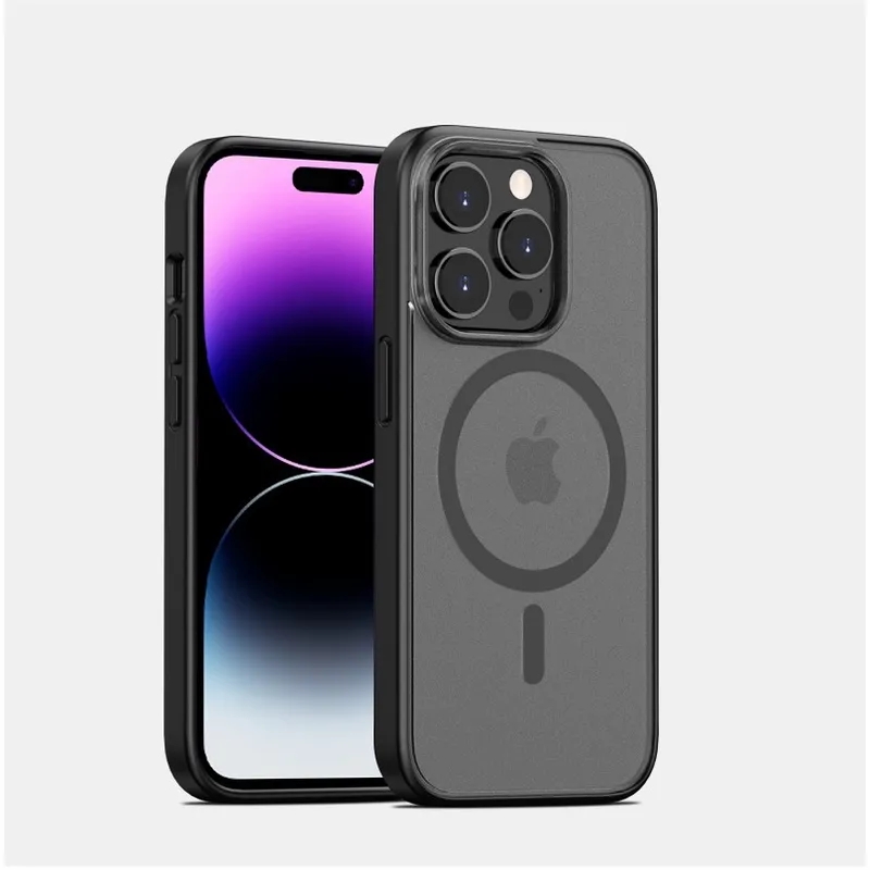 MagSafe Translucent Matte Case For iPhone 15 Pro Max Magnetic Cover For ...