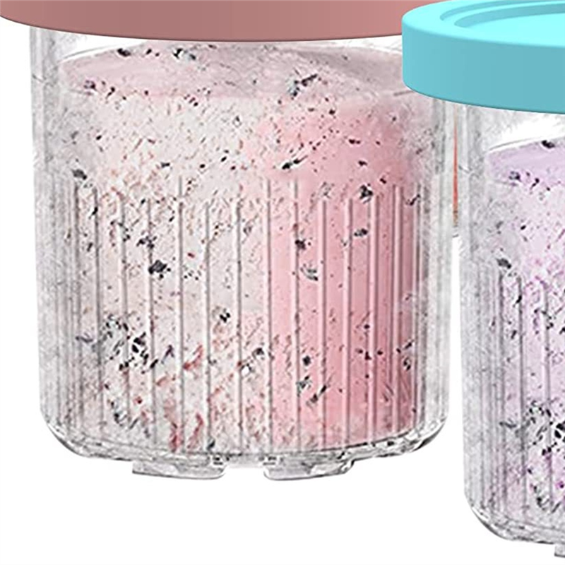 4 PCS Ice Cream Pints Cup Plastic Ice Cream Containers with Lids for ...