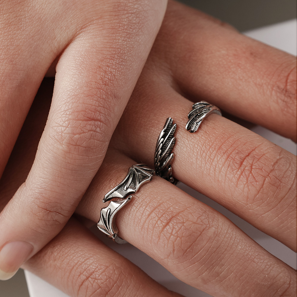 Angel /Demon Wing Couples Rings-WoMatching Best Friend Trendy Promise ...
