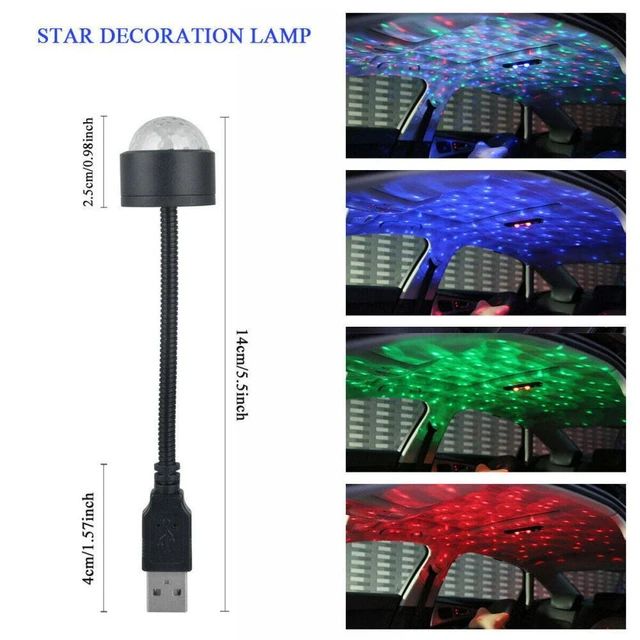 Car Roof Projector Light Sound Activated Car Ambient star Light with 4 ...