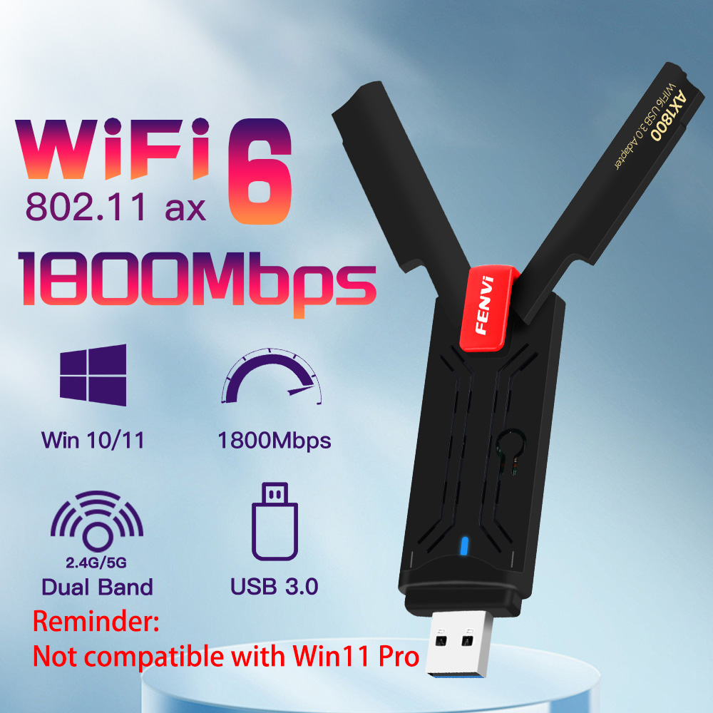 Fenvi USB 3.0 Wifi 6 USB Adapter AX1800 Dual Band 2.4G/5Ghz Wireless Dongle 1800mbps 802.11ax ...