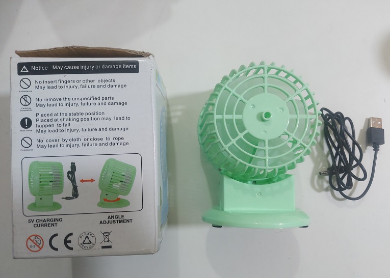 Mini Charge Double Wind Blade Fan Rechargeable | Daraz.com.bd
