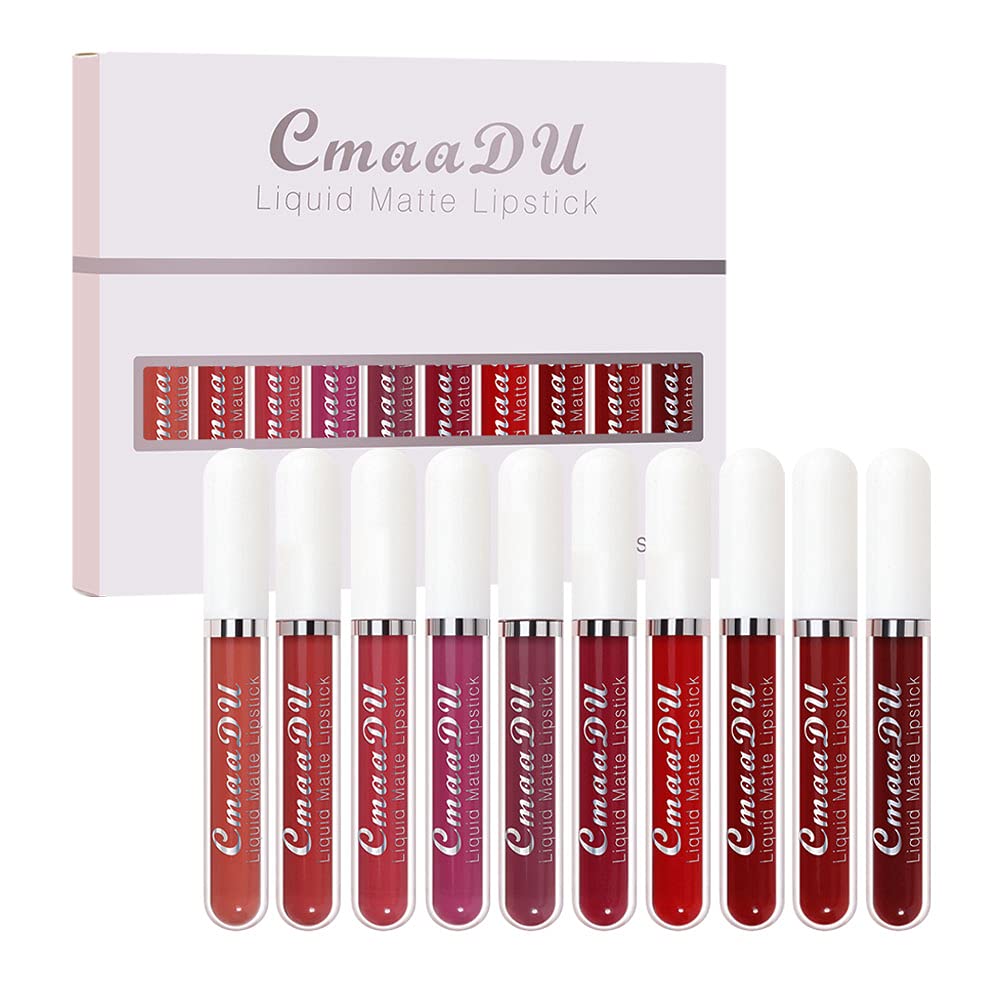 CmaaDu 10 Pcs Set Liquid Matte Non-stick Cup Waterproof Lipstick Set ...