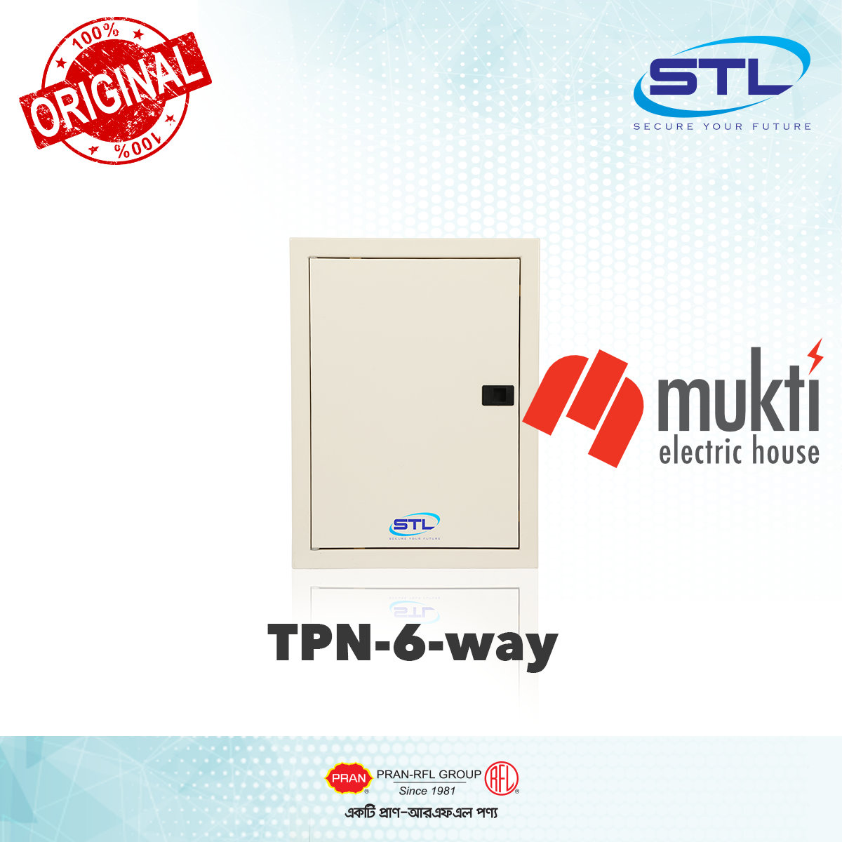 PRAN RFL STL Distribution Board (TPN) 6 Way (1+18) Three Phase MCB ...