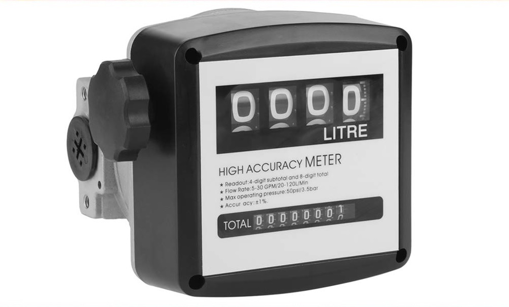 Mechanical Flow Meter Mechanical Fuel Meter 4-Digit Diesel Fuel Oil ...