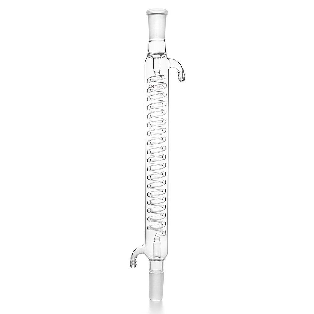 Transparent Coil Glass Condenser Useful 300mm Jacket Length with 24/40 ...