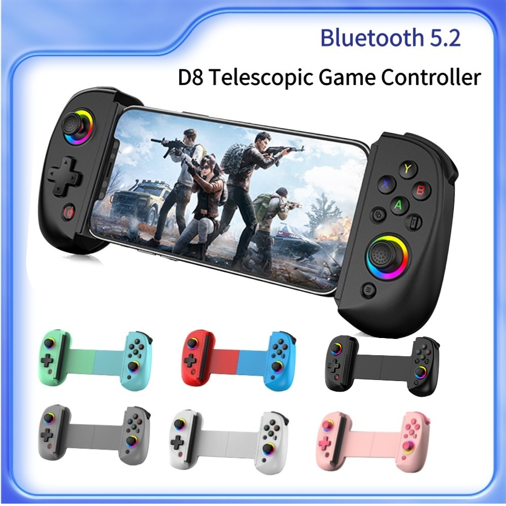 D8 Telescopic Game Controller RGB Light Mobile Phone Gamepad ...