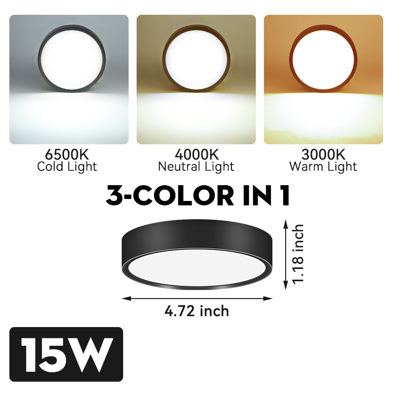 3-color 1 Surface Mounted LED Ceiling Light Downlight 5W 15W 25W 220V ...