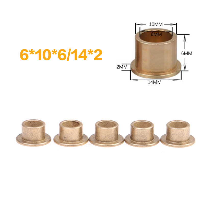 5Pcs Flanging Self-Lubricating Bearing Powder Metallurgy Oil Copper ...