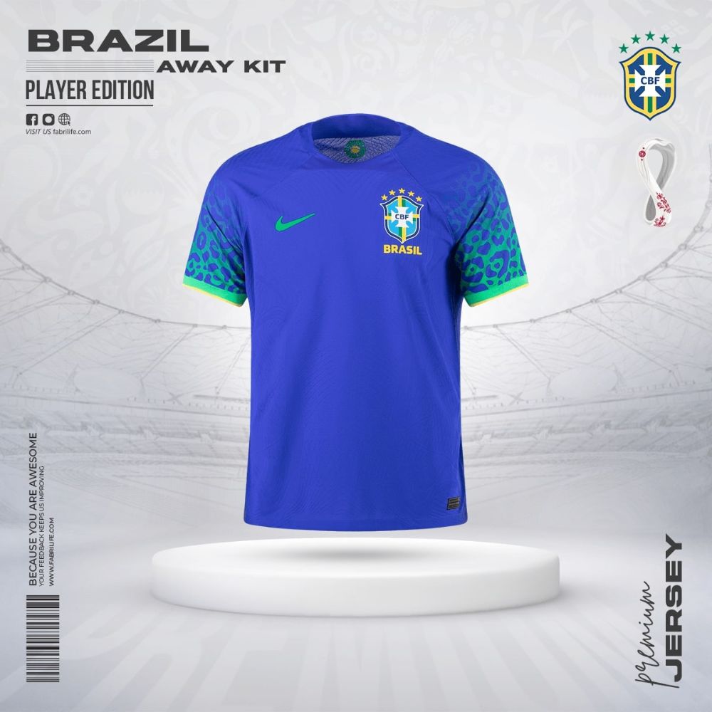 Brazil Away Kit - Player Edition - Fifa 2022 - Brazil Jersey 2022 World ...