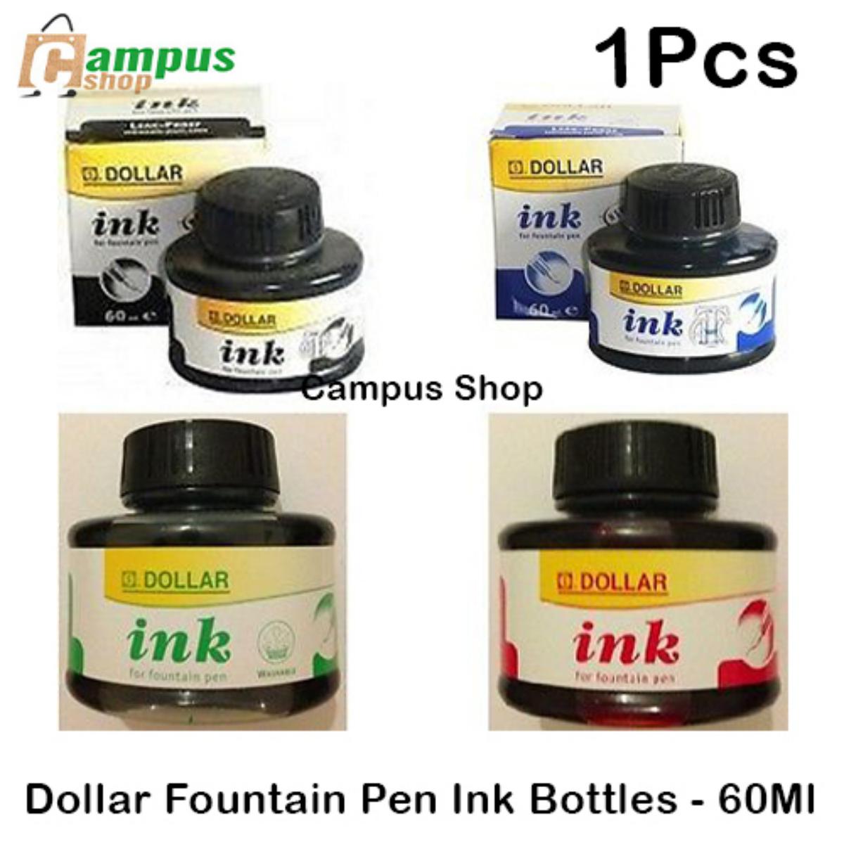 DOLLAR CALLIGRAPHY INK FOUNTAIN PEN INK BOTTLES-60.0ml (Black, Red,Blue ...