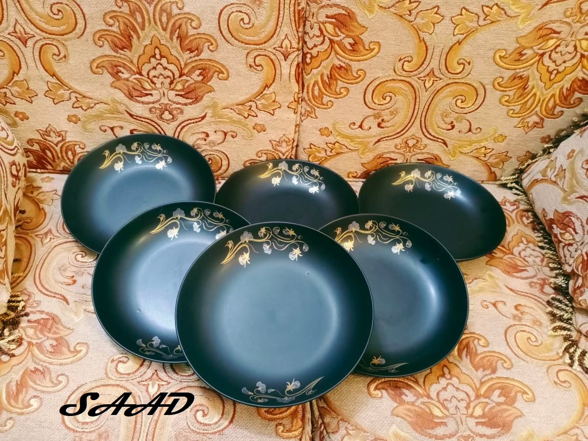 6 Pcs Exclusive Black Dinner Deep Plate 8.8'Inch PAragon Ceramic, Gift ...