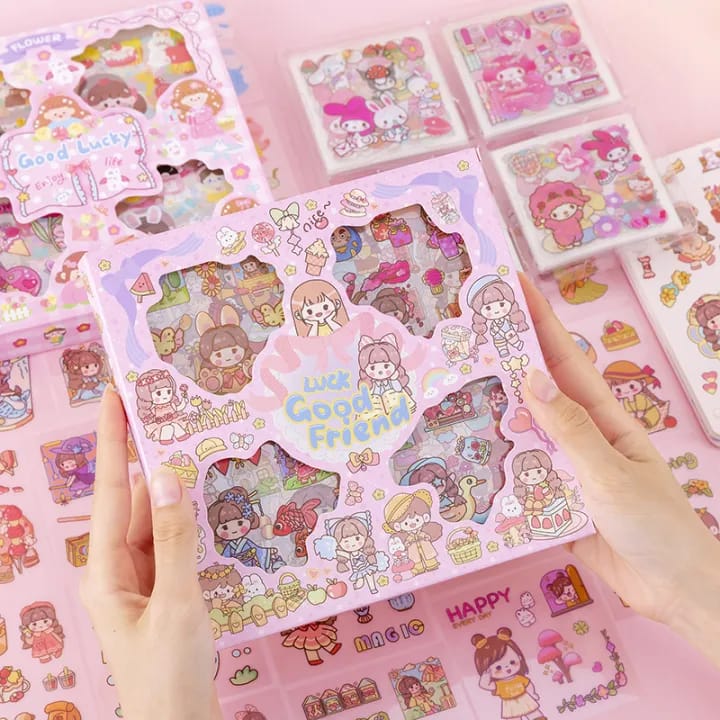 Girl Theme Stickers for Kids, 100 Sheet Stickers, Adorable Japanese ...