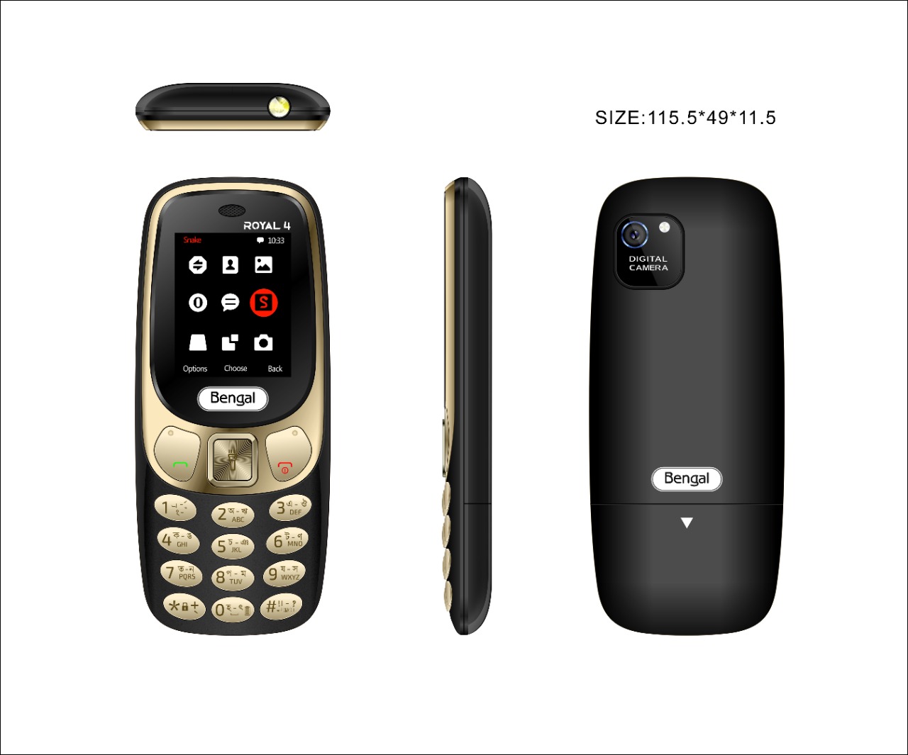 Bengal ROYAL 4 Dual Sim 1000mAh Fixed Battary New Classic Small Slim ...
