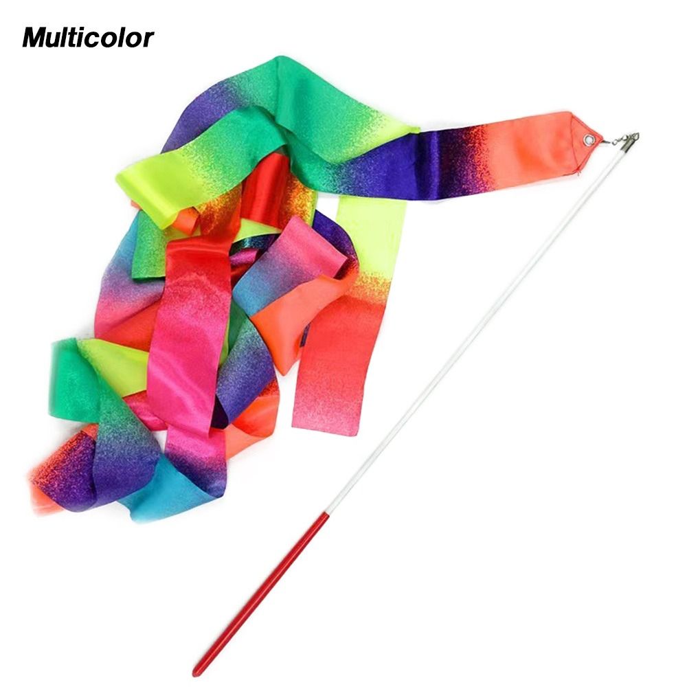 Rainbow Stick Gymnastics Ribbon Twirling Rod Dance Ribbon Colorful Gym ...