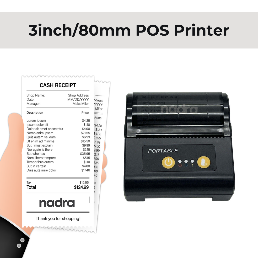 POS Printer 80mm (3 inch width) | Wireless Bluetooth Thermal Receipt ...