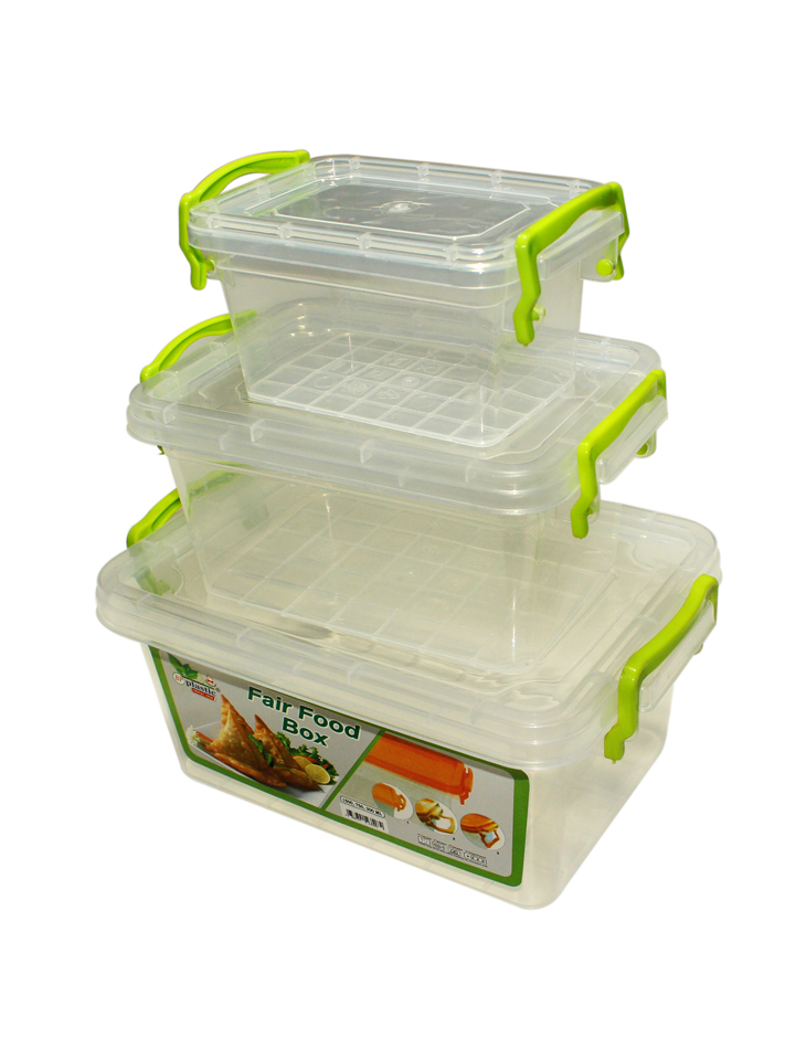Plastic Food Storage Container Box With Lids - 3-Piece Set - Store Your ...