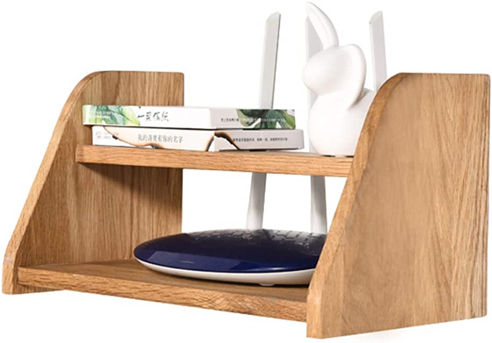 Wall shelves solid wood set-top box shelf living room wall WIFI ...