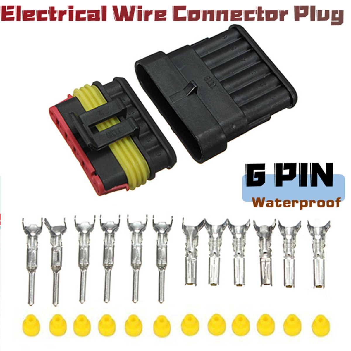 6 Pin Way Waterproof Electrical Wire Connector Plug new MA | Daraz.com.bd