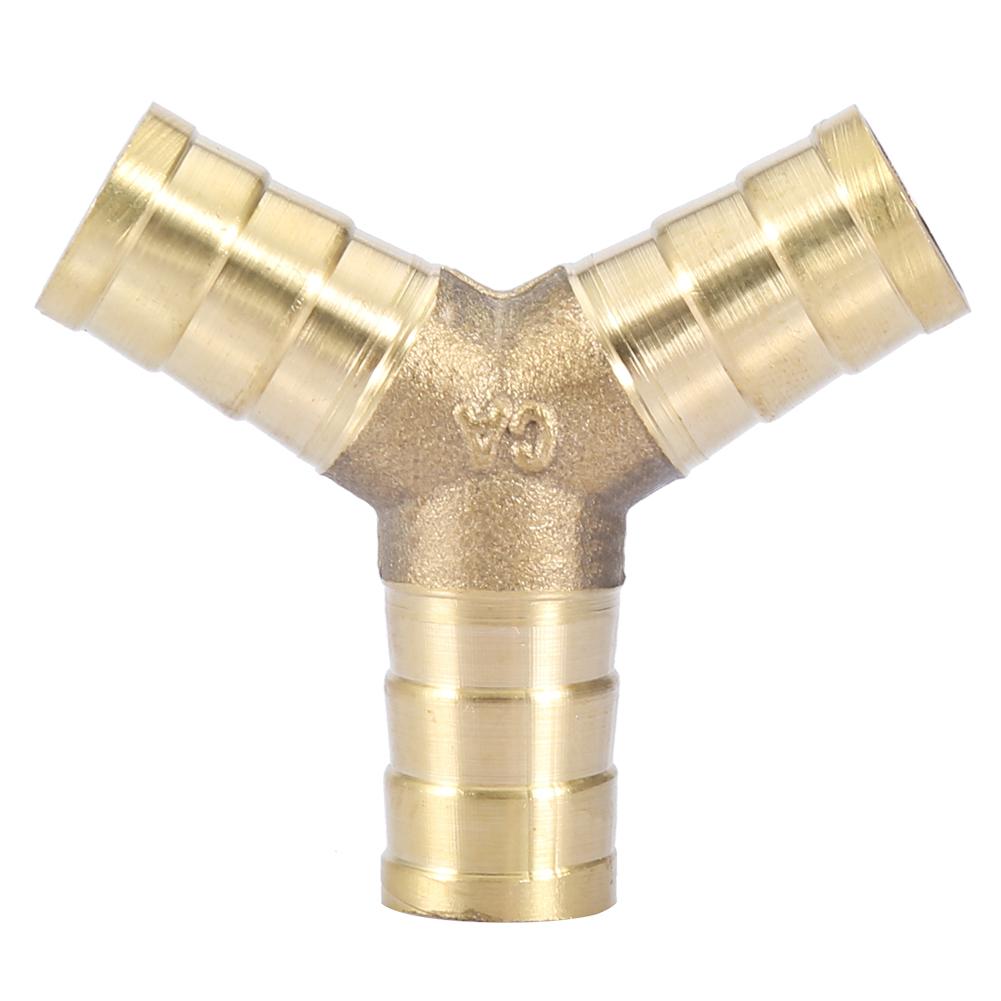 Brass Y 3-Way Hose Barbed Connector Joiner Fitting Air Water Gas OD 6/8 ...