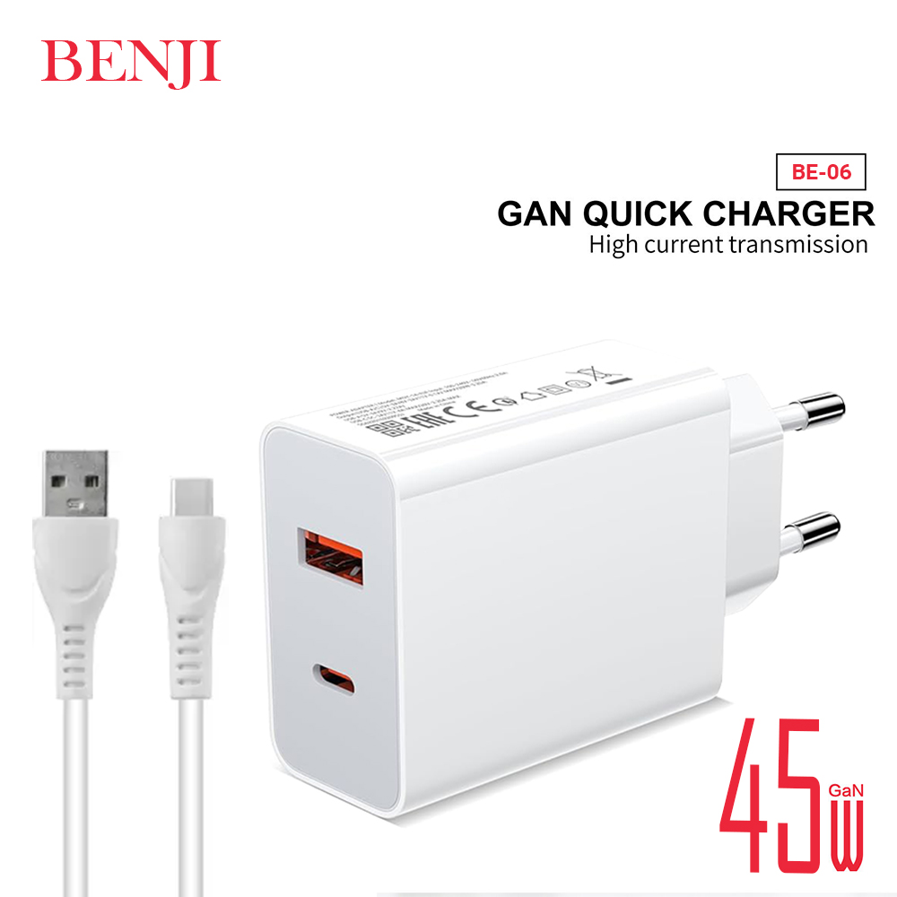 BENJI Quick Charger USB Type C / Type B Fast Charging Multiport Ports ...