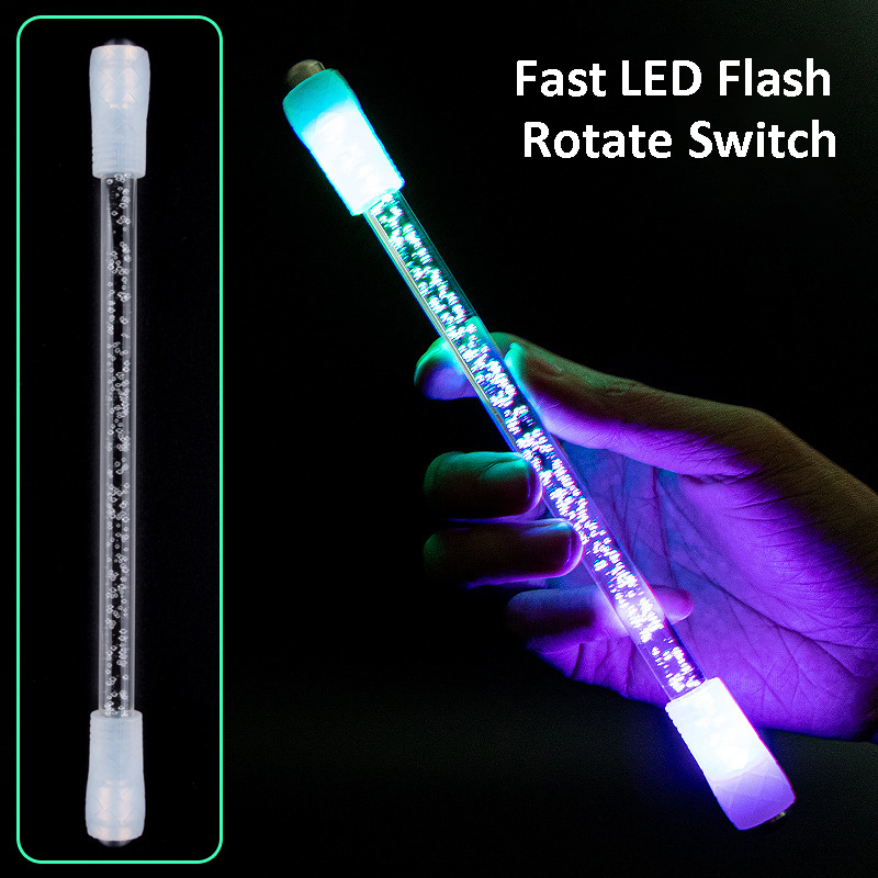 Acrylic Spinning Rotating Pen LED Flash Finger Rotate Pen Anti Slip ...