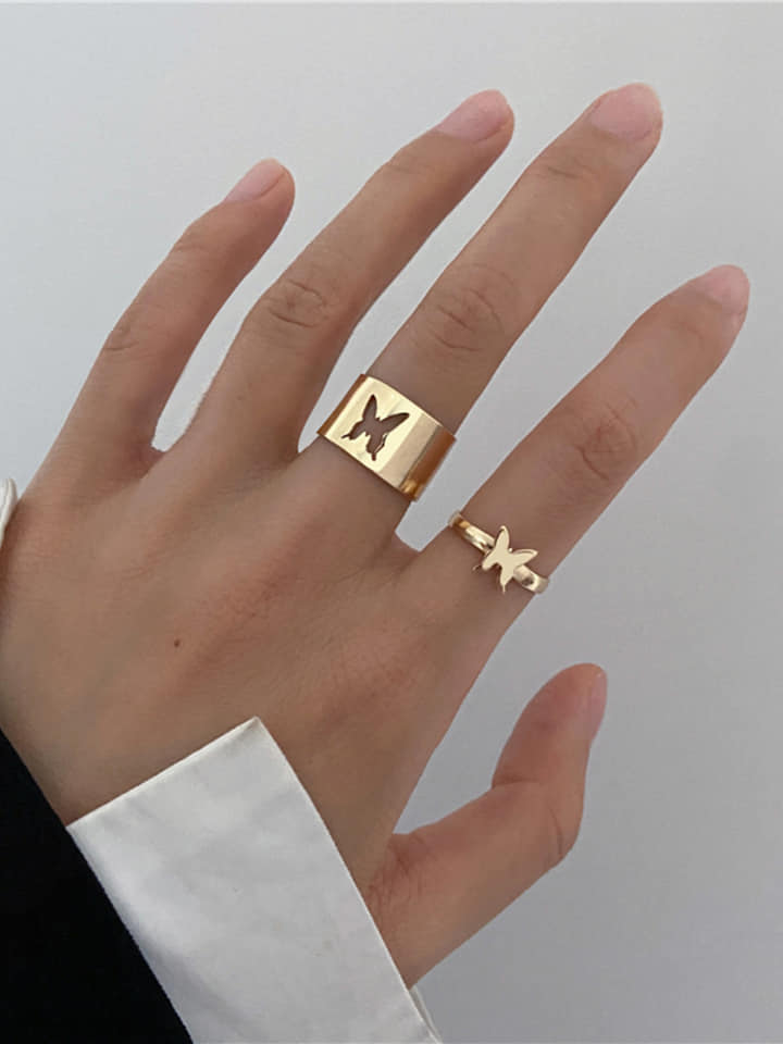 Cute Butterfly Ring Butterfly Jewelry His and Her Couple Promise Rings ...