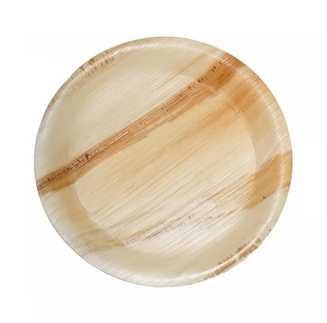 10'' Round Areca Leaf Plate ( Supari Patar Plate ) - 5 Pcs | Daraz.com.bd