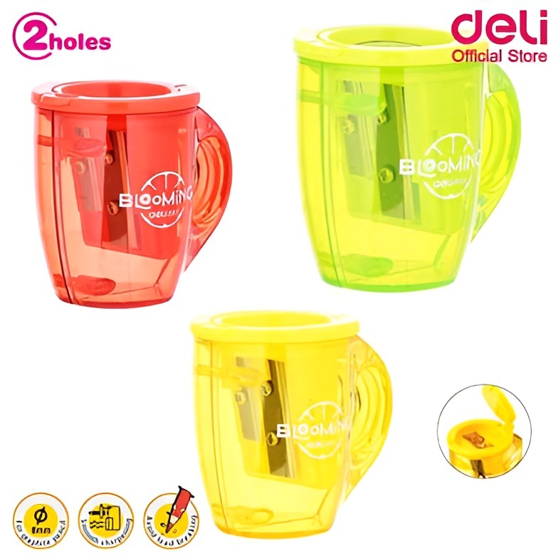 Deli E0551 Cup Style 2 Hole Pencil Shapner | Daraz.com.bd