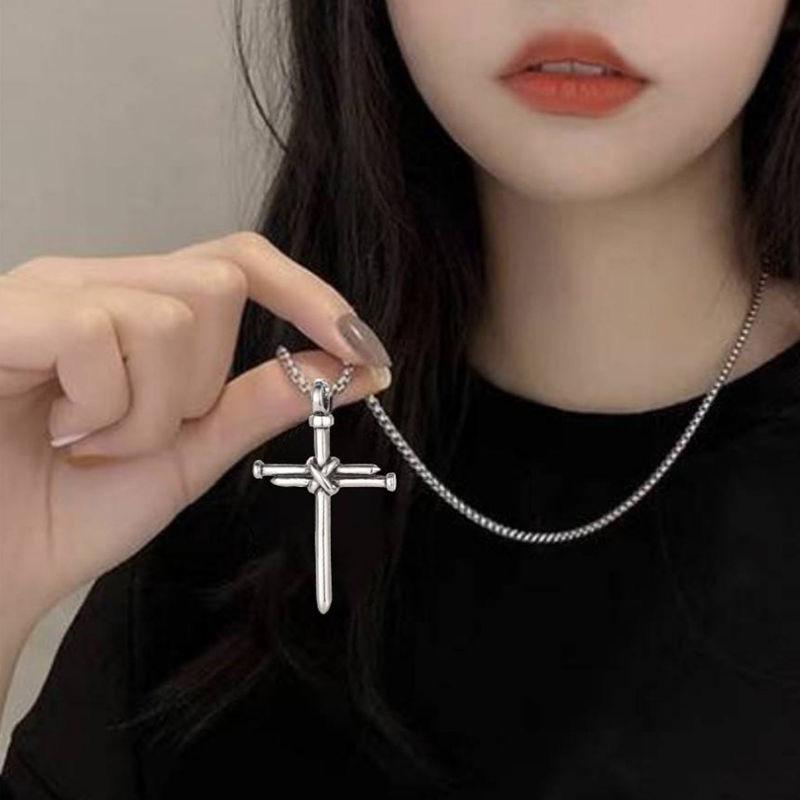 XL European And American Jewelry Diamond Necklace Cross Pendant ...