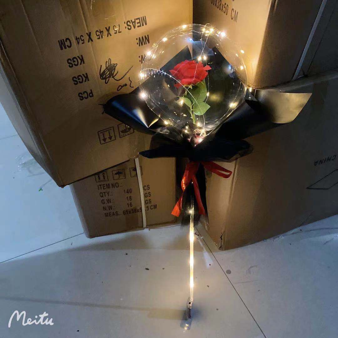 Factory supply rose wave ball luminous Net Red Balloon night market ...