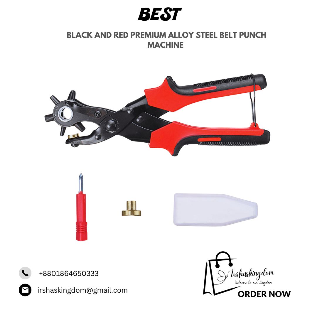 Black and Red Premium Alloy Steel Belt Punch Machine | Daraz.com.bd