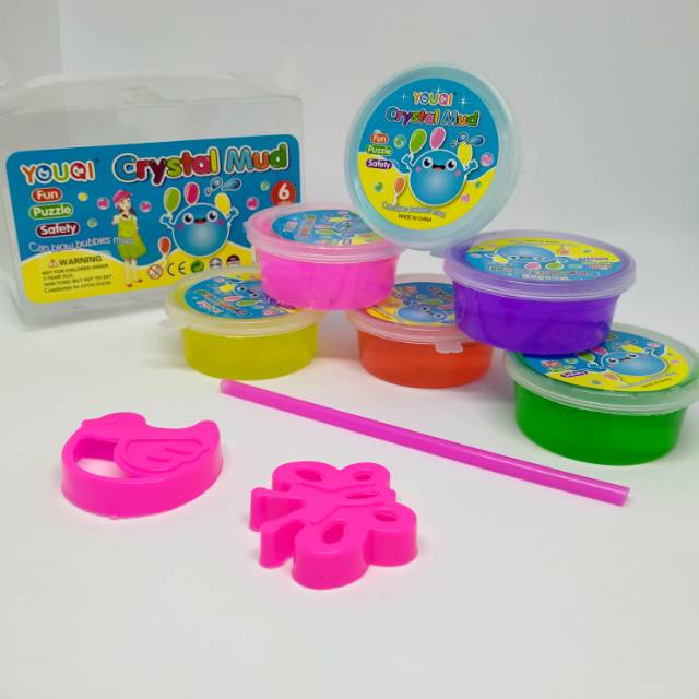 YOUQI Crystal Mud Toy for Preschooler Kids 6 colors | Daraz.com.bd